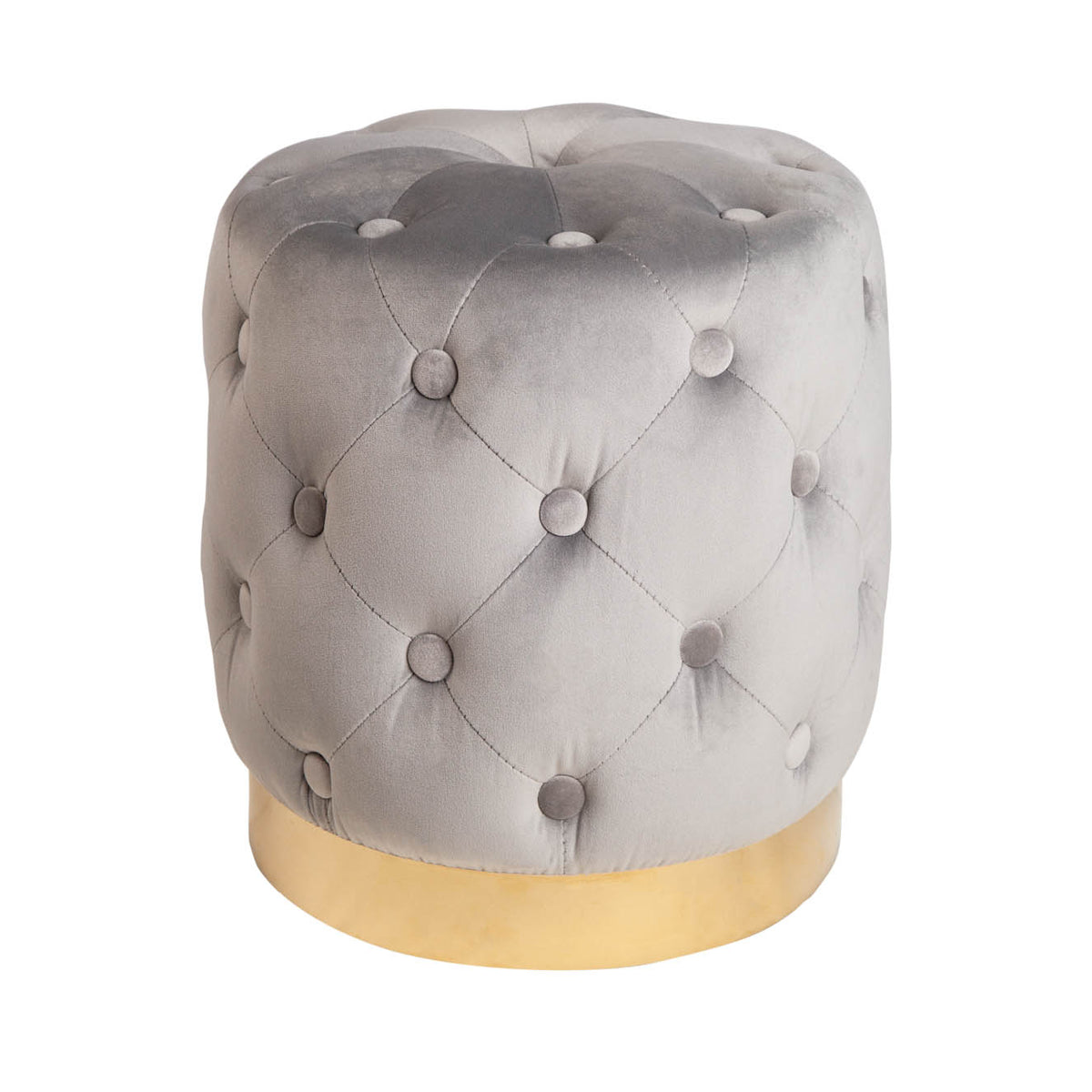 Stool MODERN BAROCK 35cm velvet grey gold – Invicta Interior