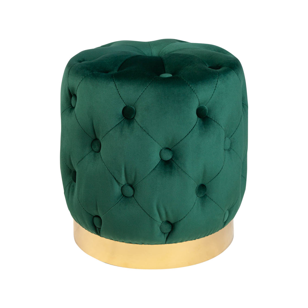 Stool MODERN BAROCK 35cm velvet green gold – Invicta Interior