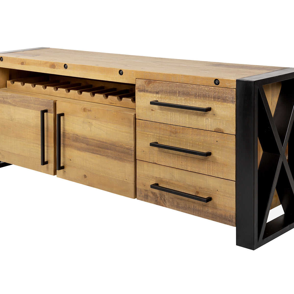 Sideboard THOR 195cm pine wood vintage brown – Invicta Interior
