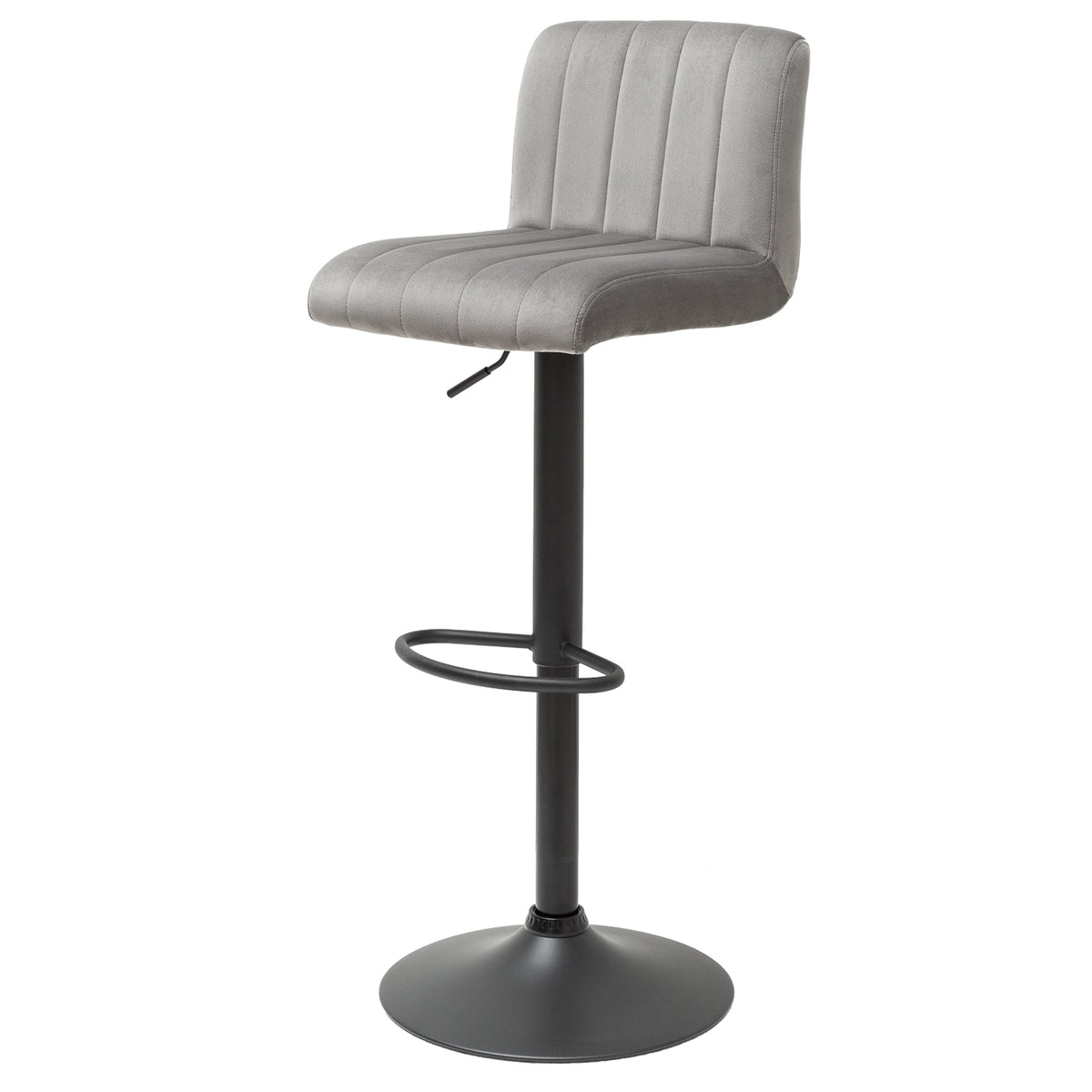 Bar stool PORTLAND 88-109cm velvet grey – Invicta Interior