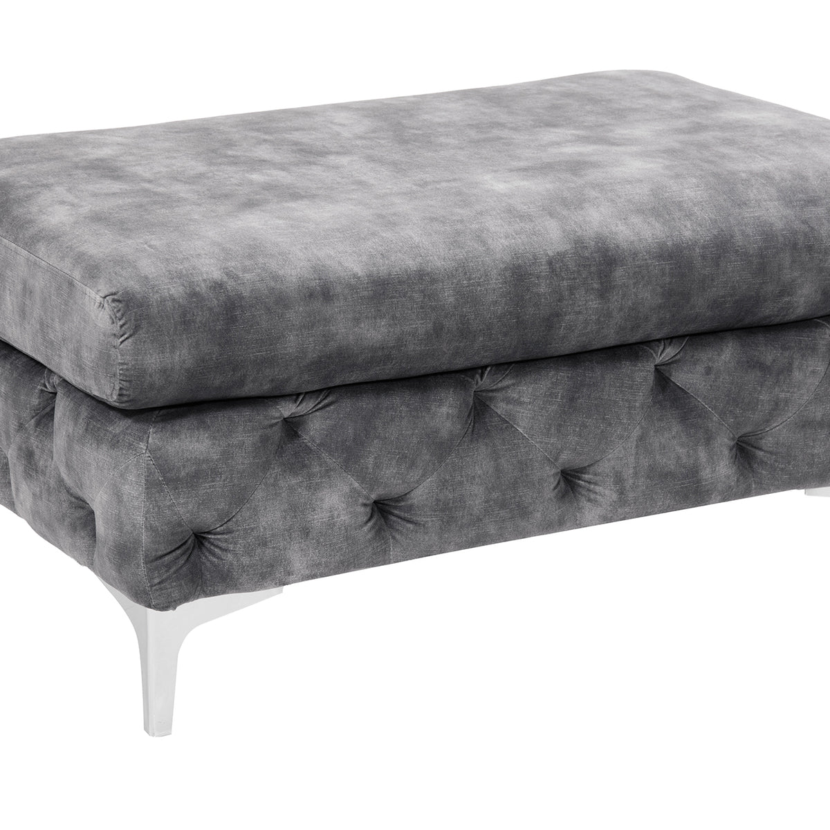 Stool MODERN BAROCK velvet dark grey – Invicta Interior