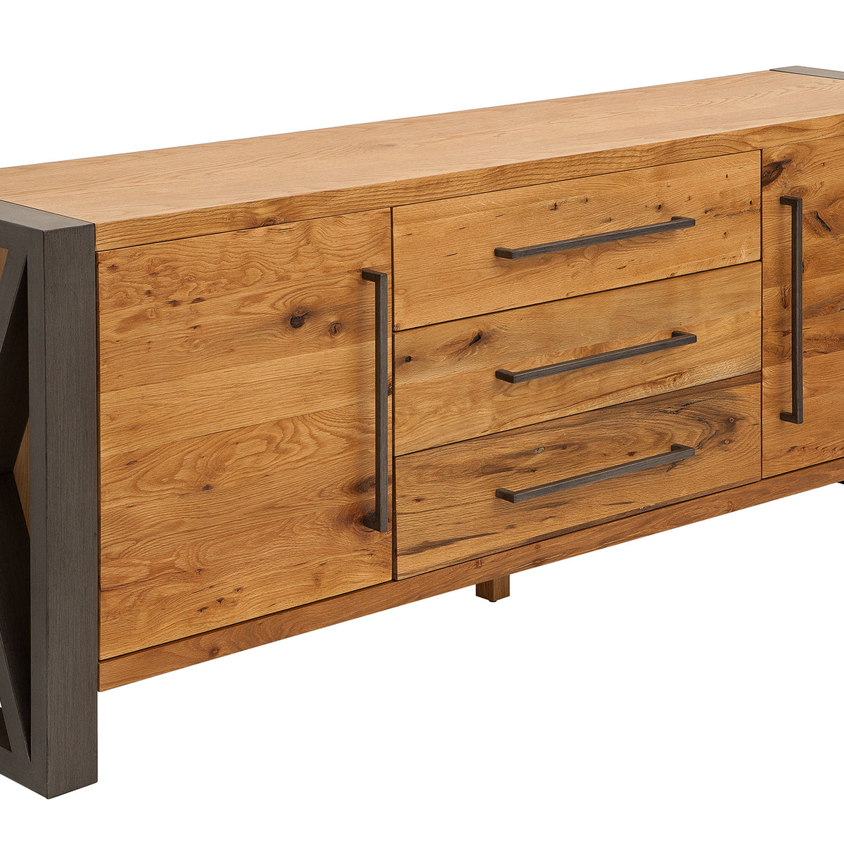 Sideboard THOR 200cm wild oak wood industrial style – Invicta Interior
