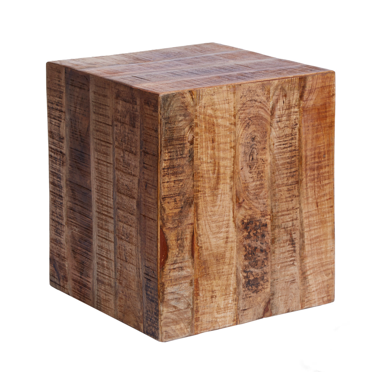 Side table stool FACTORY 40cm with wheels mango wood natural – Invicta Interior