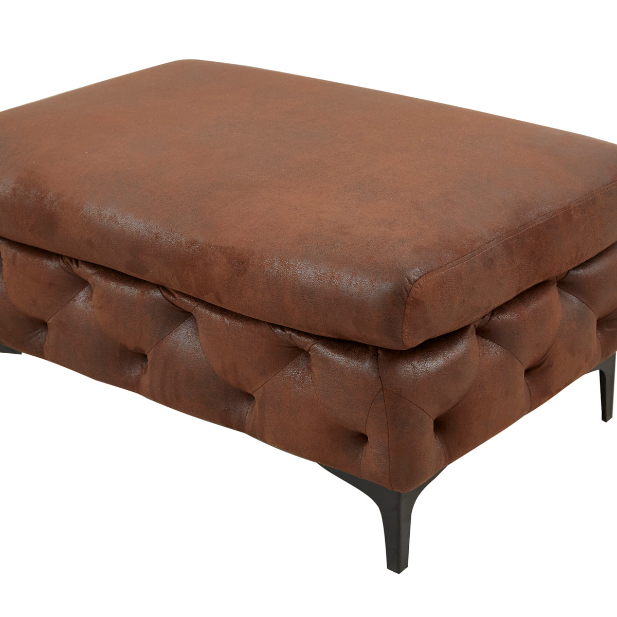 Stool MODERN BAROCK 90cm antique brown in chesterfield style – Invicta Interior