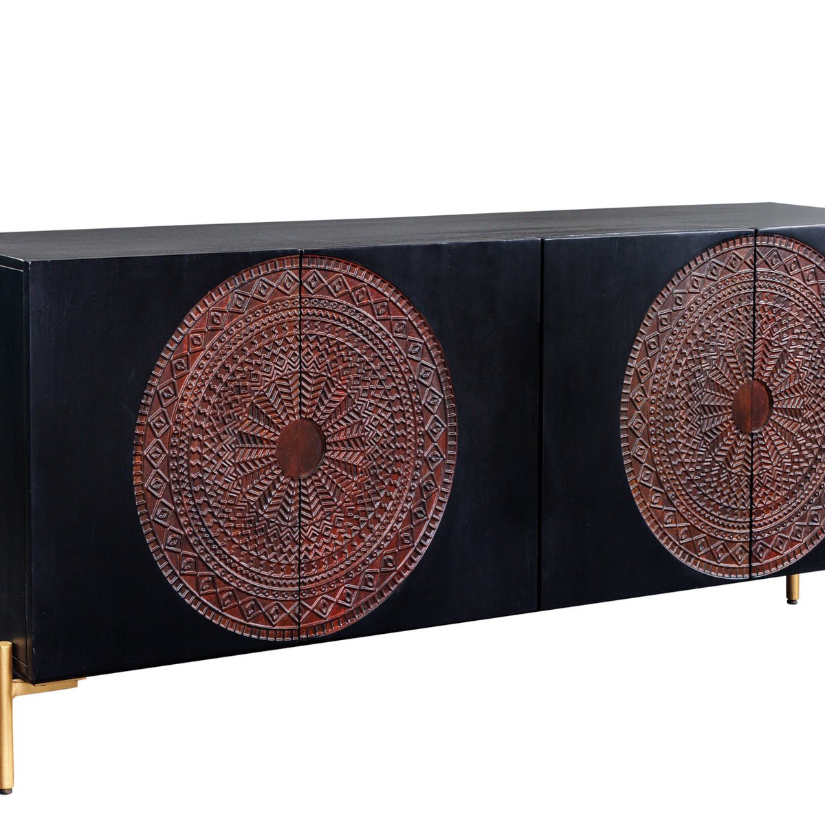 Sideboard MANDALA 160cm mango wood brown black – Invicta Interior