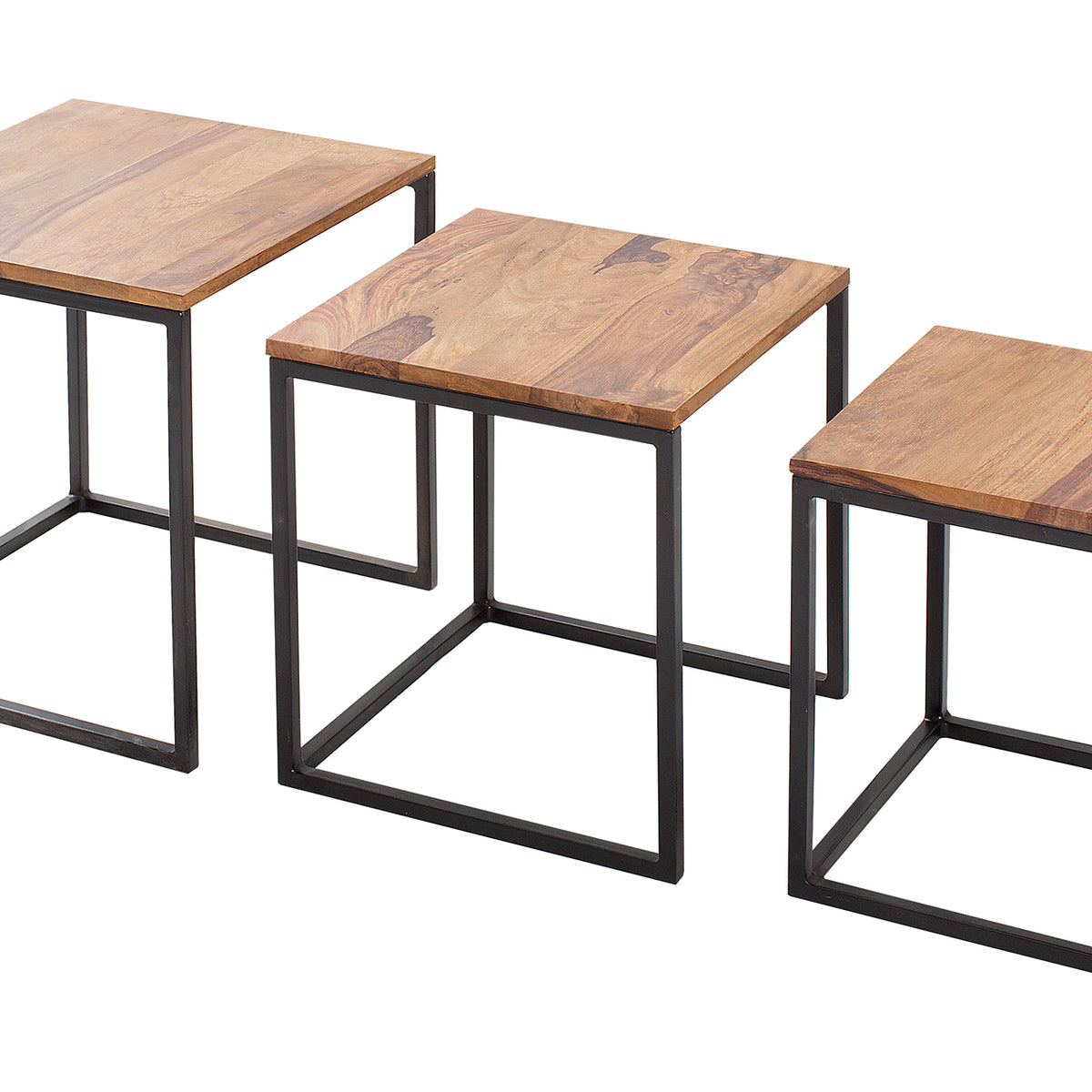 Side table ELEMENTS 30-40cm set of 3 sheesham wood – Invicta Interior