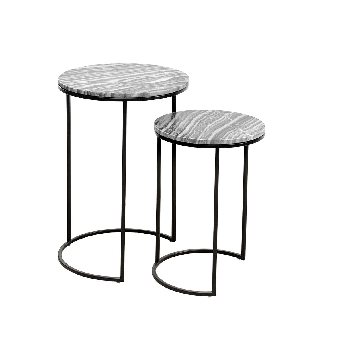 Side table ELEMENTS set of 2 marble grey – Invicta Interior