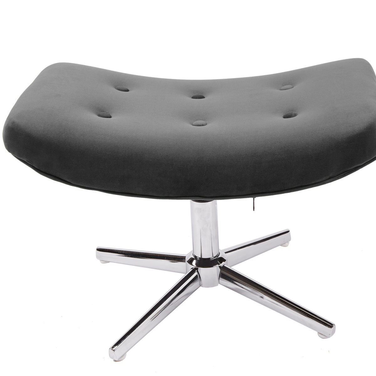 Swivel stool LOUNGER 39cm velvet grey rotatable – Invicta Interior