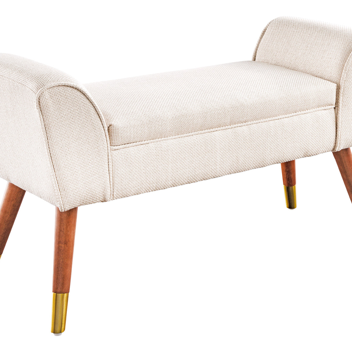 Bench SCARLETT 90cm textured fabric beige – Invicta Interior