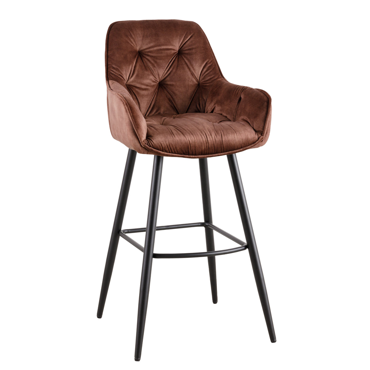 Bar stool MILANO 75cm velvet brown – Invicta Interior