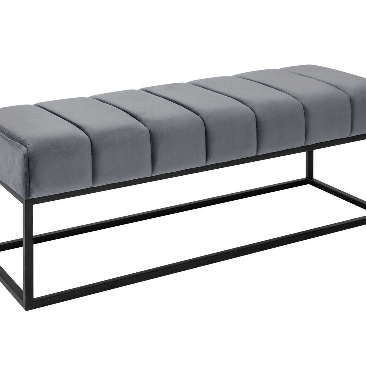 Bench PETIT BEAUTE 110cm velvet silver grey – Invicta Interior