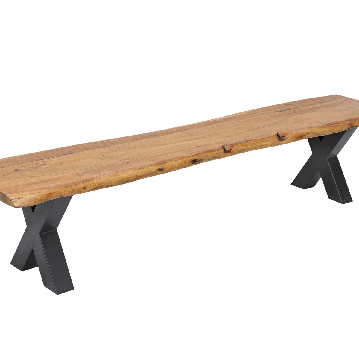 Bench MAMMUT 160cm X-legs 35mm massive acacia wood – Invicta Interior