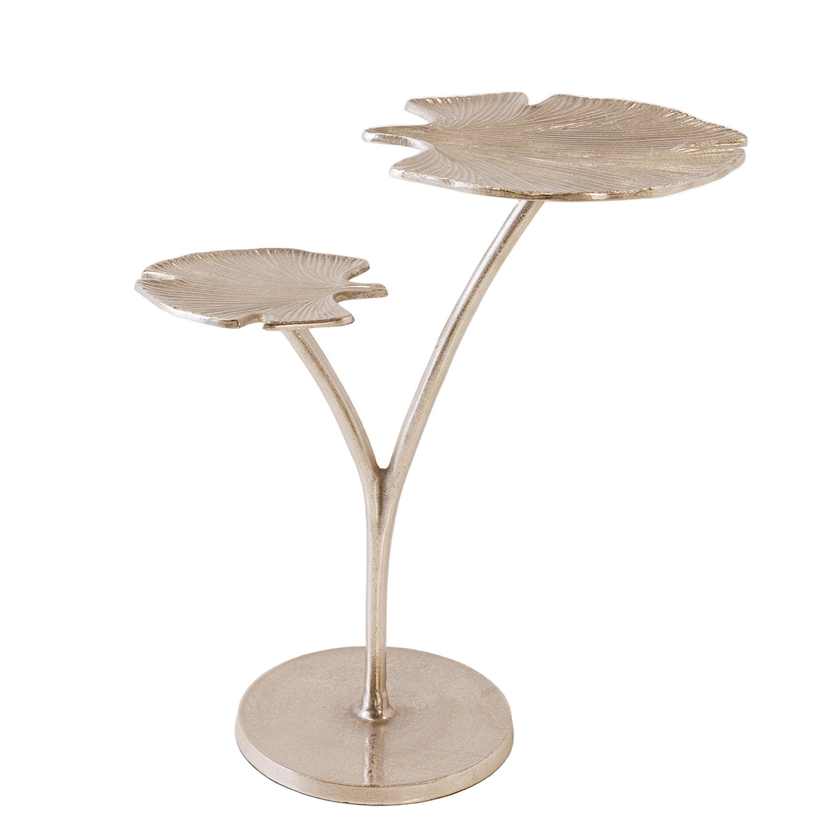 Side table GINKGO LEAVES 55cm silver – Invicta Interior