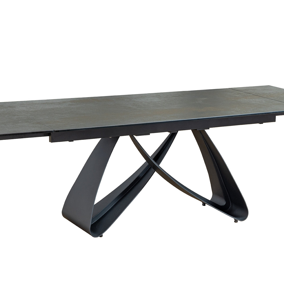 Dining table INFINITY 180-220-260cm marble look rust black ceramic tem ...