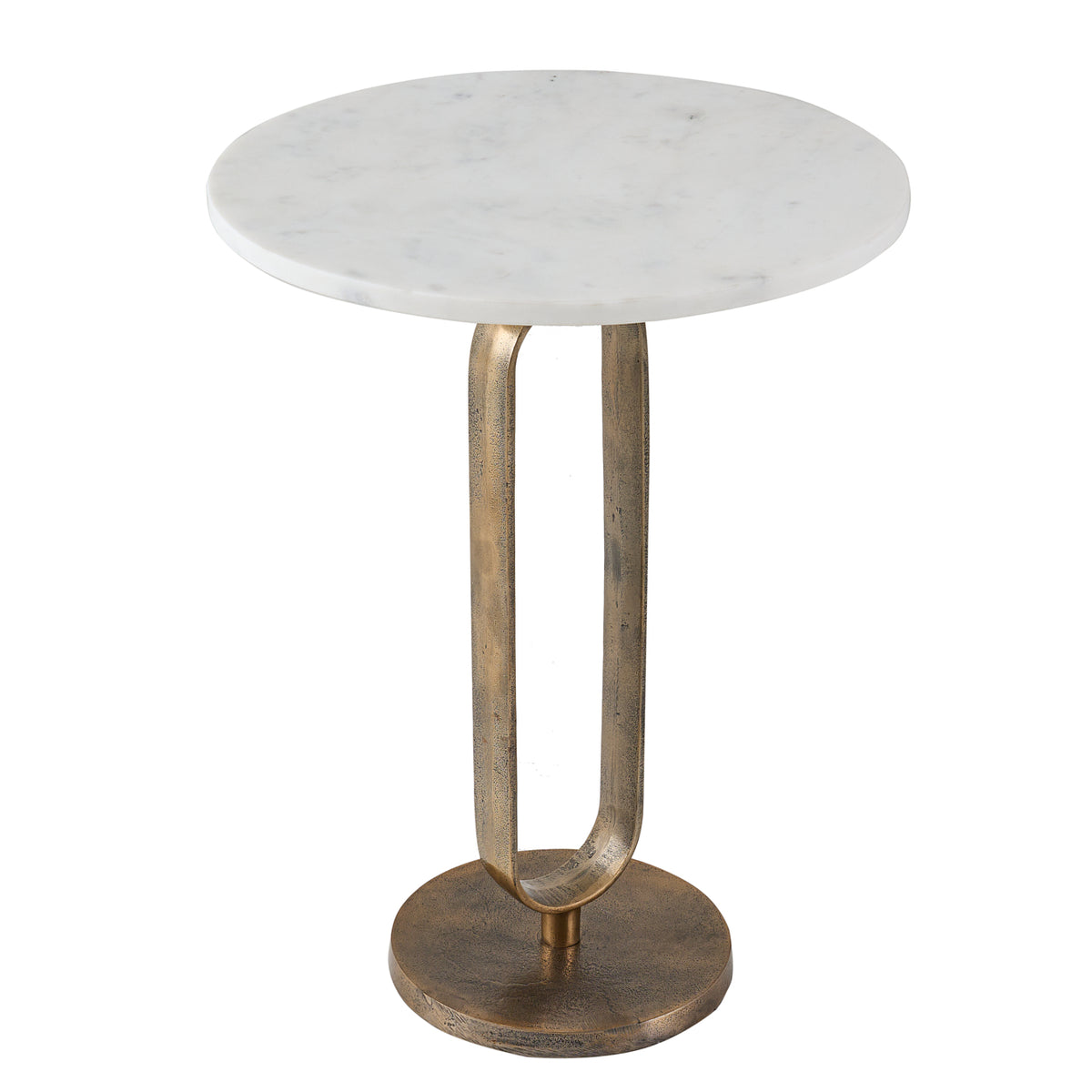 Side table ELEGANCE 60cm marble plate white – Invicta Interior