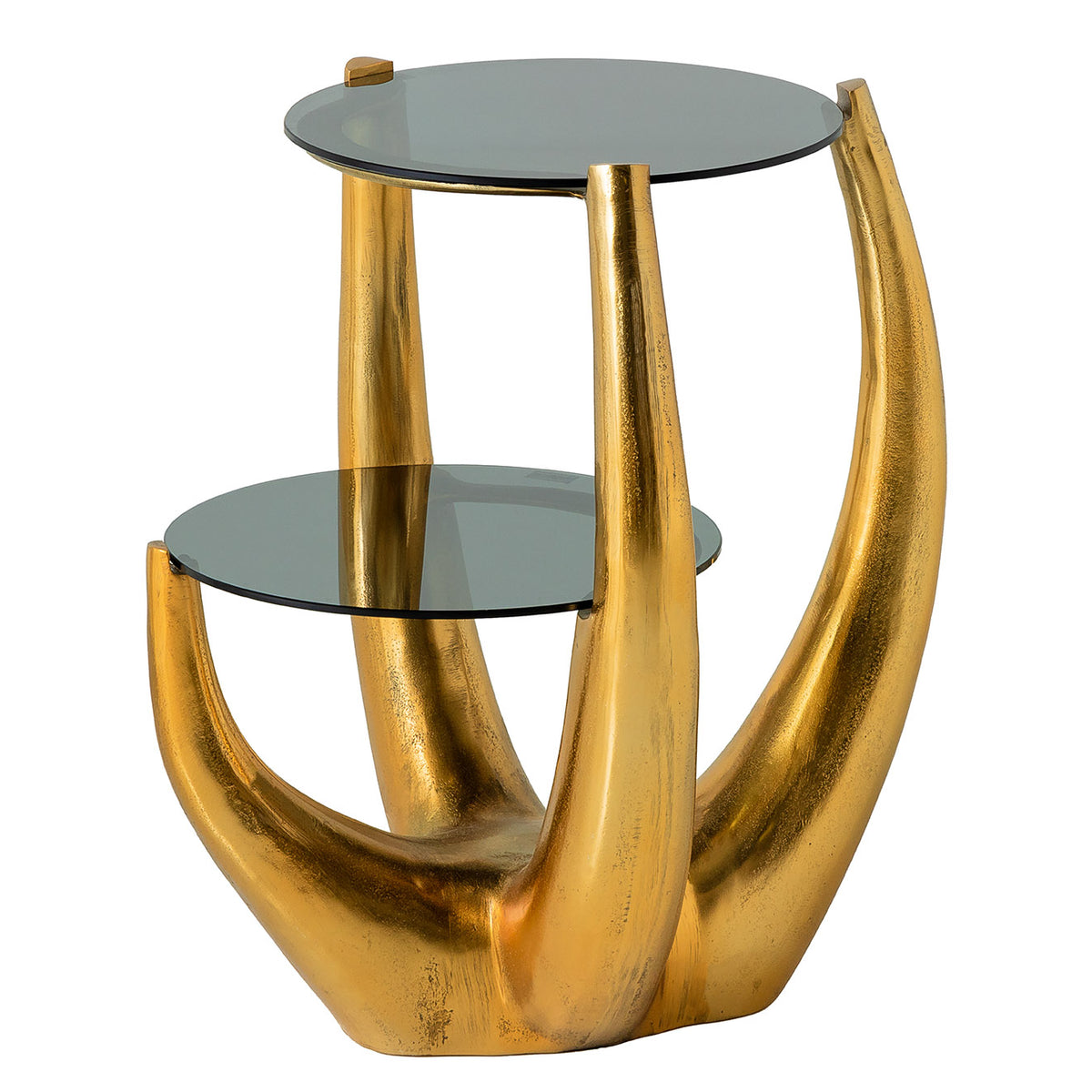 Side table LEVELS 50cm frame gold tempered glass top black – Invicta ...