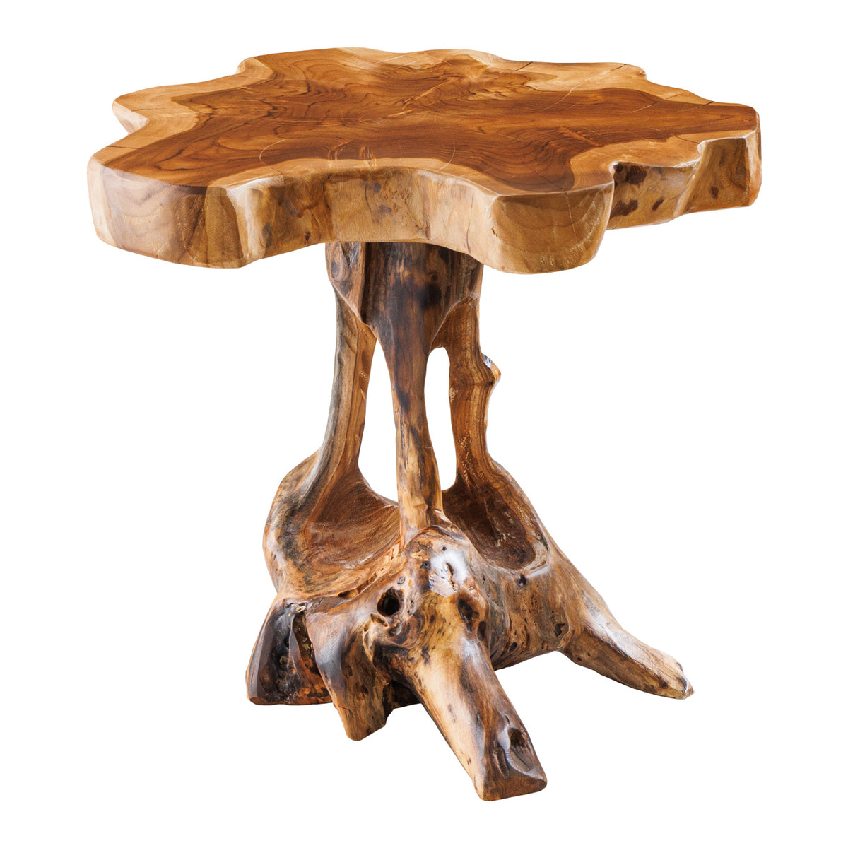 Side table ROOT 40cm teak wood natural – Invicta Interior