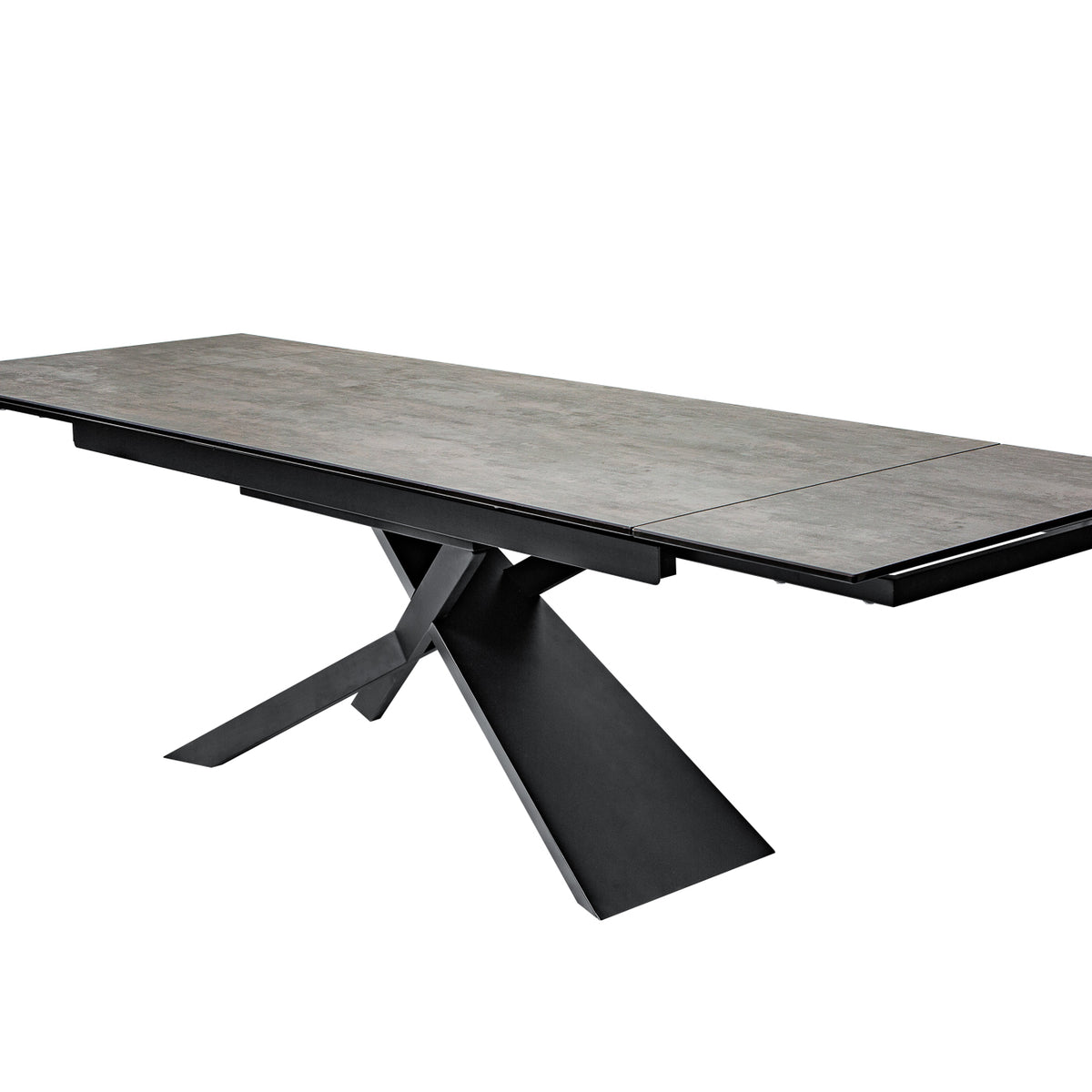 Dining table EUPHORIA 180-220-260cm lava look ceramic and tempered gla ...