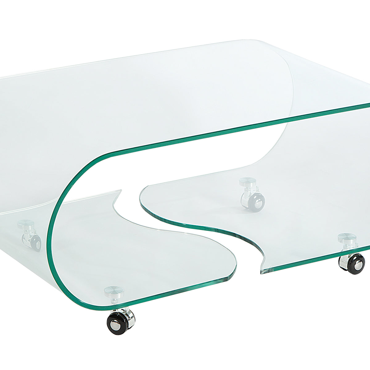 Coffee table FANTOME 90cm with wheels 10mm tempered glass – Invicta ...