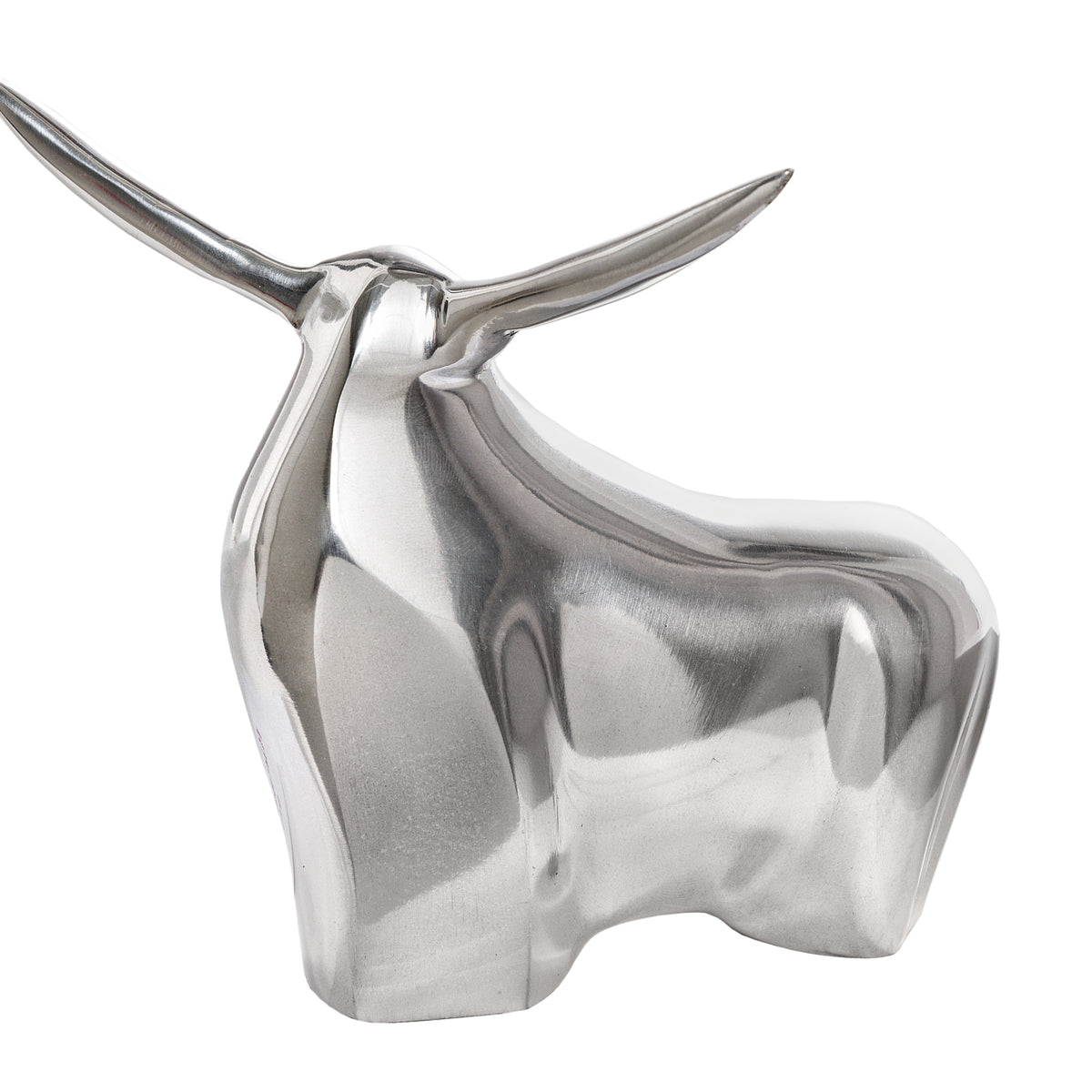 Paperweight BIG BULL aluminium silver – Invicta Interior