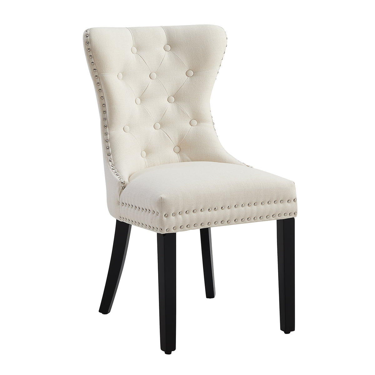 Chair CASTLE w/ comfort handle linen fabric beige in baroque style ...