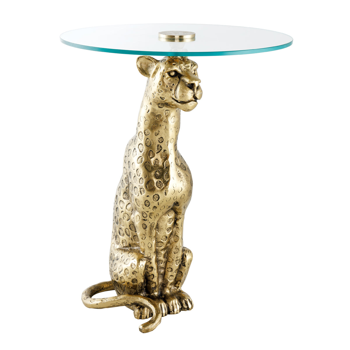 Side table WILDLIFE PANTHER 60cm antique gold – Invicta Interior