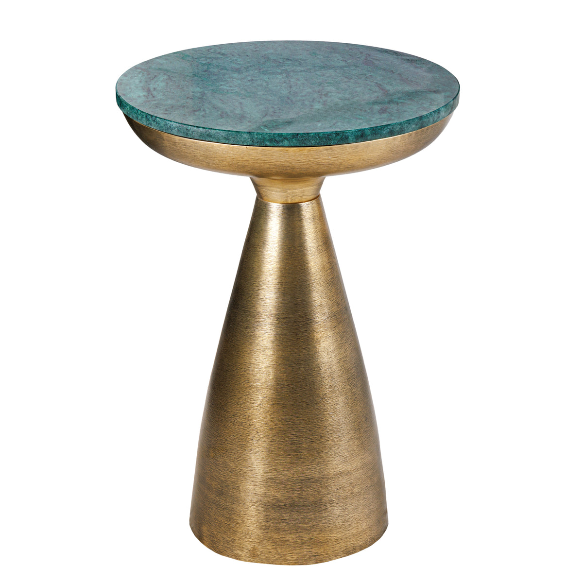 Side table ELEMENTS 40cm gold with removable marble plate green ...