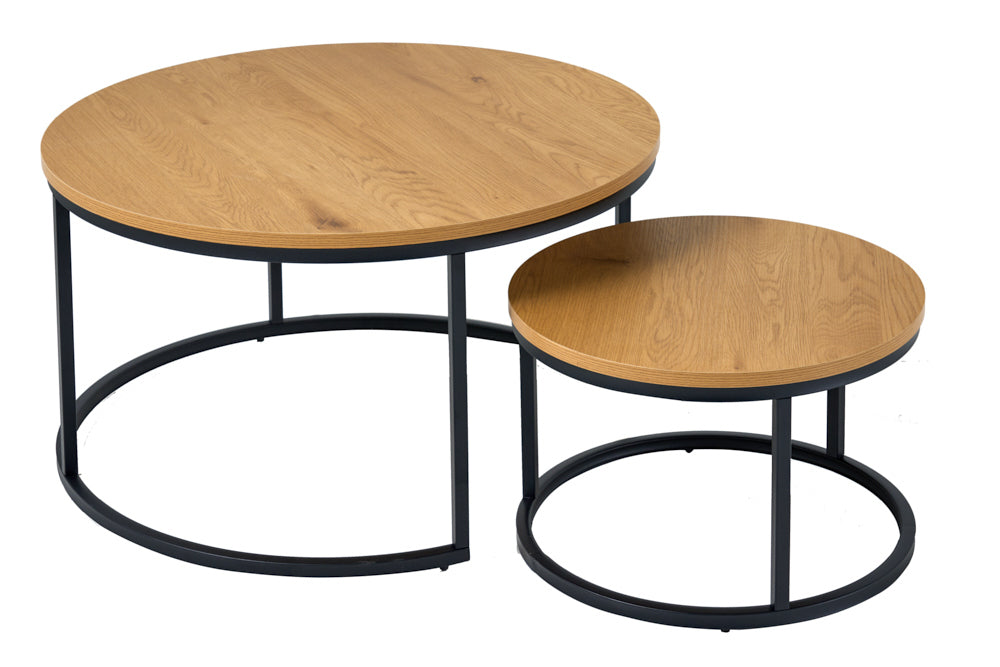 Coffee table ELEGANCE 80cm set of 2 wild oak look – Invicta Interior