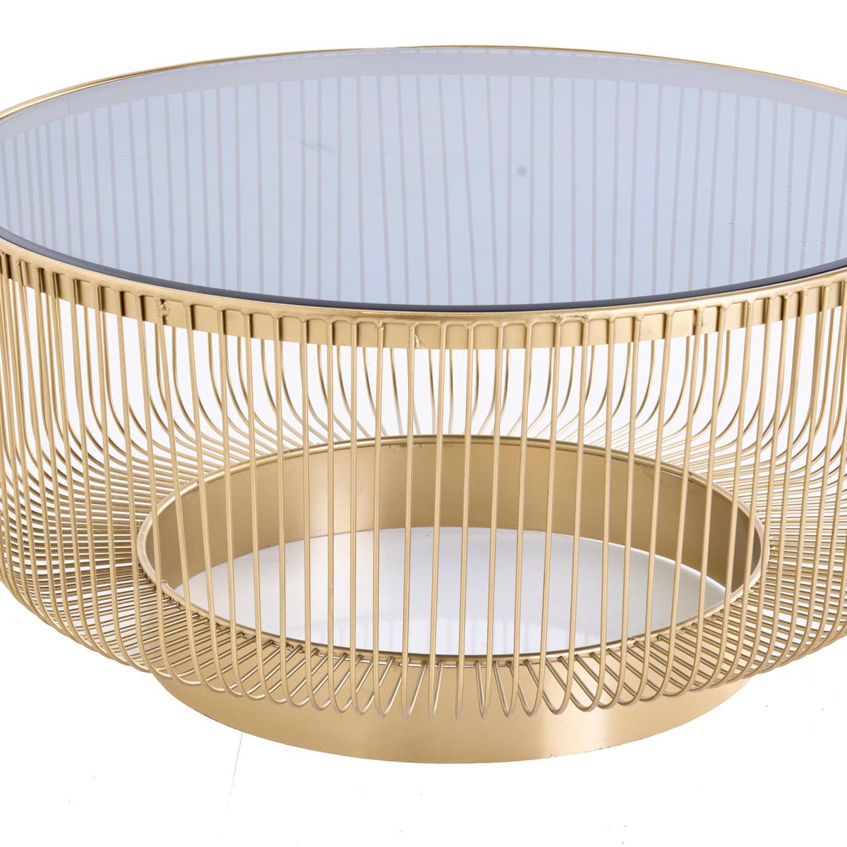 Coffee table VARIATION 80cm gold with black glass – Invicta Interior