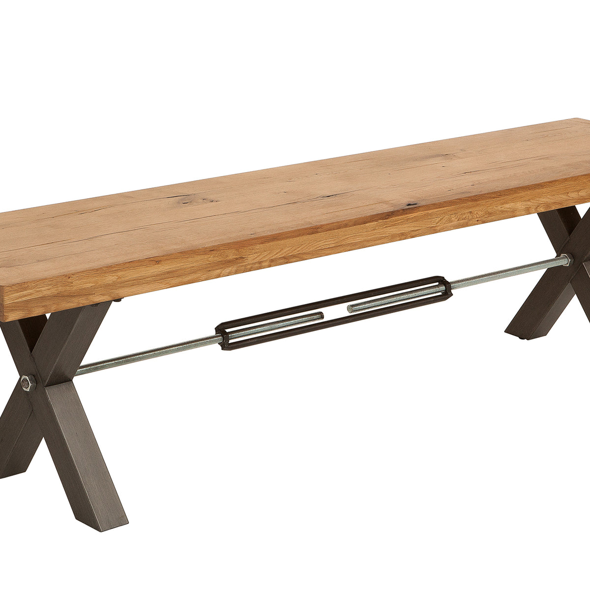Bench THOR 180cm wild oak X-legs industrial – Invicta Interior