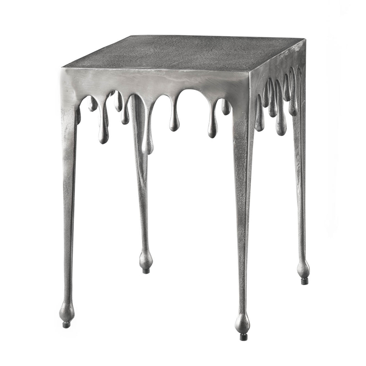 Side table LIQUID LINE S 44cm square silver – Invicta Interior