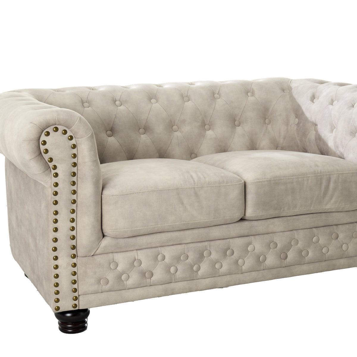 Sofa CHESTERFIELD 150cm 2-seater velvet champagne – Invicta Interior