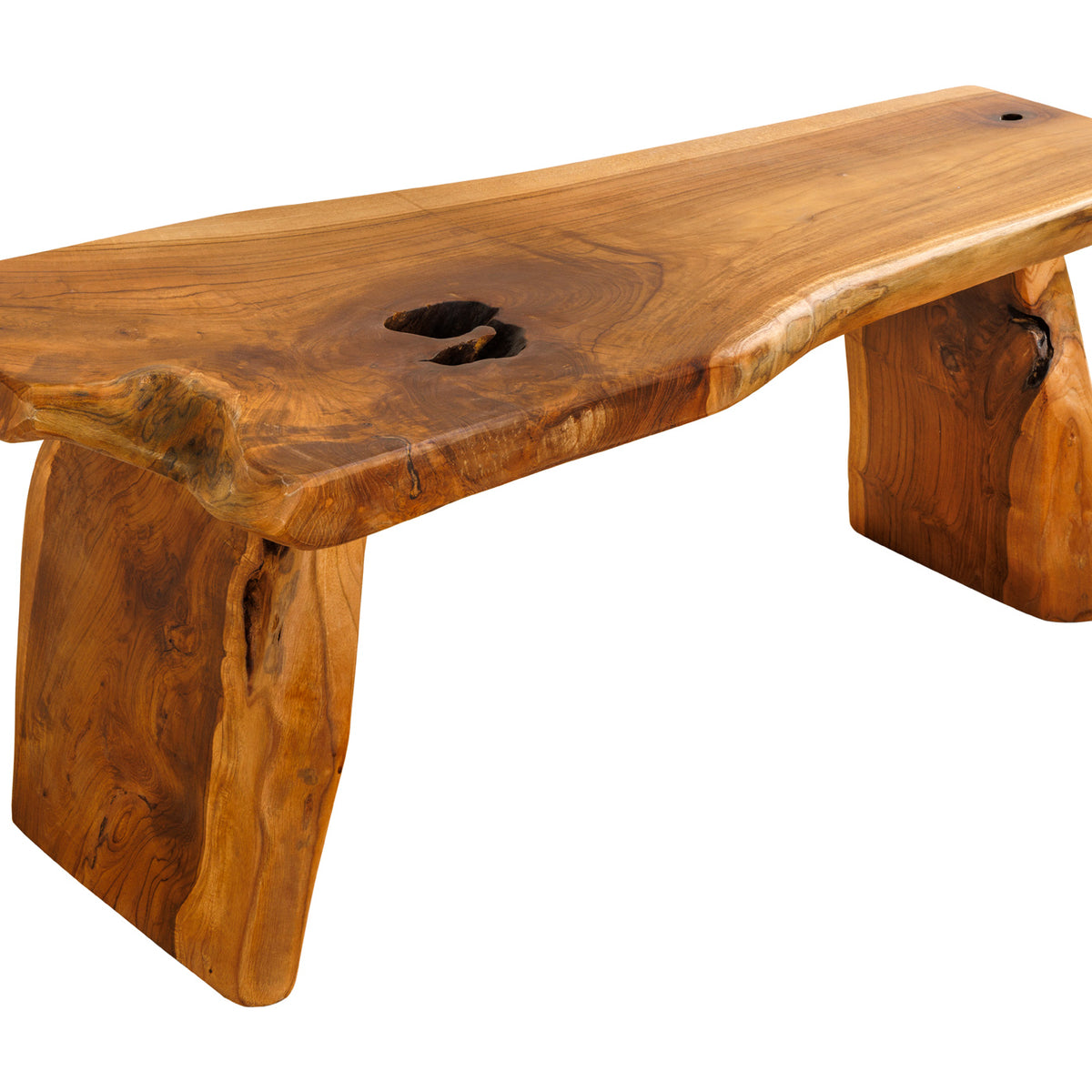 Bench ROOT 100cm teak wood natural brown – Invicta Interior