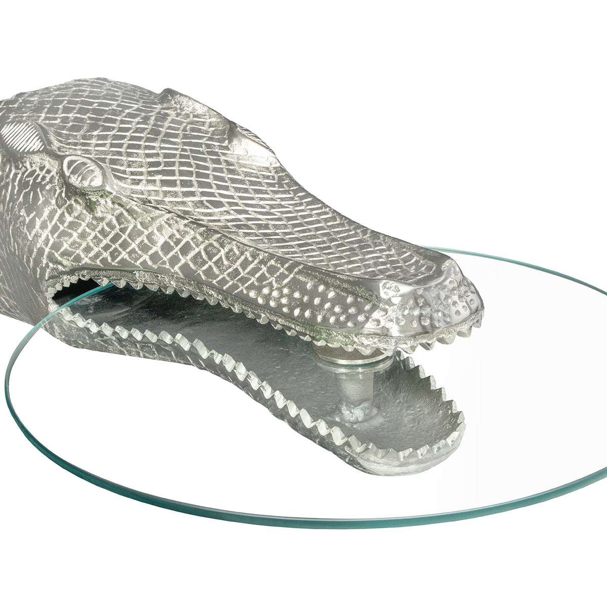 Side table WILDLIFE CROCODILE 60cm hanging coffee table tempered glass ...