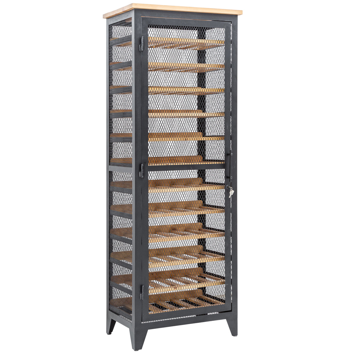 Wine cabinet BODEGA 185cm for 72 bottles pine wood grey – Invicta Interior