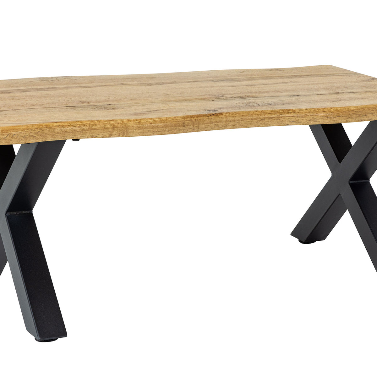 Coffee table WILD 90cm table top 30mm X-legs wild oak look natural ...