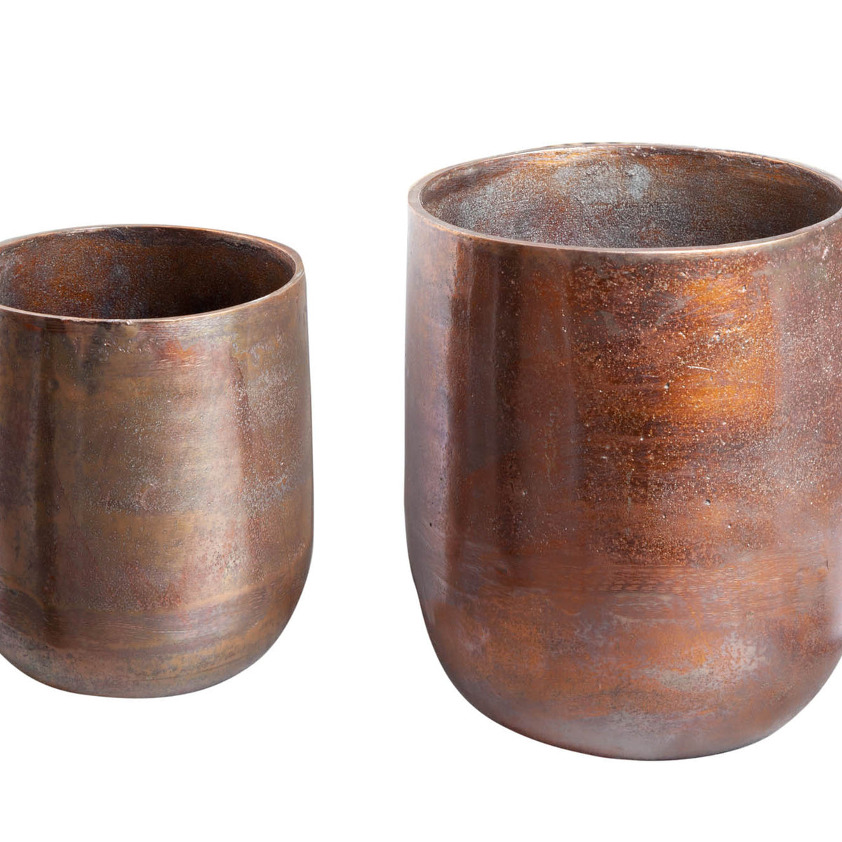 Planter FLOWERS large set of 2 mottled copper – Invicta Interior