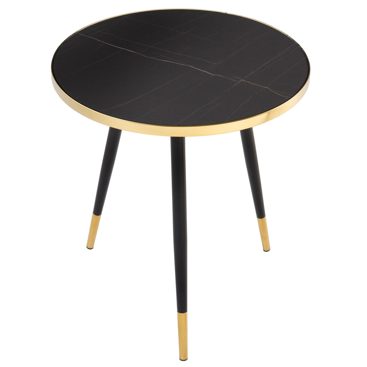 Side table PARIS 45cm marble look black – Invicta Interior