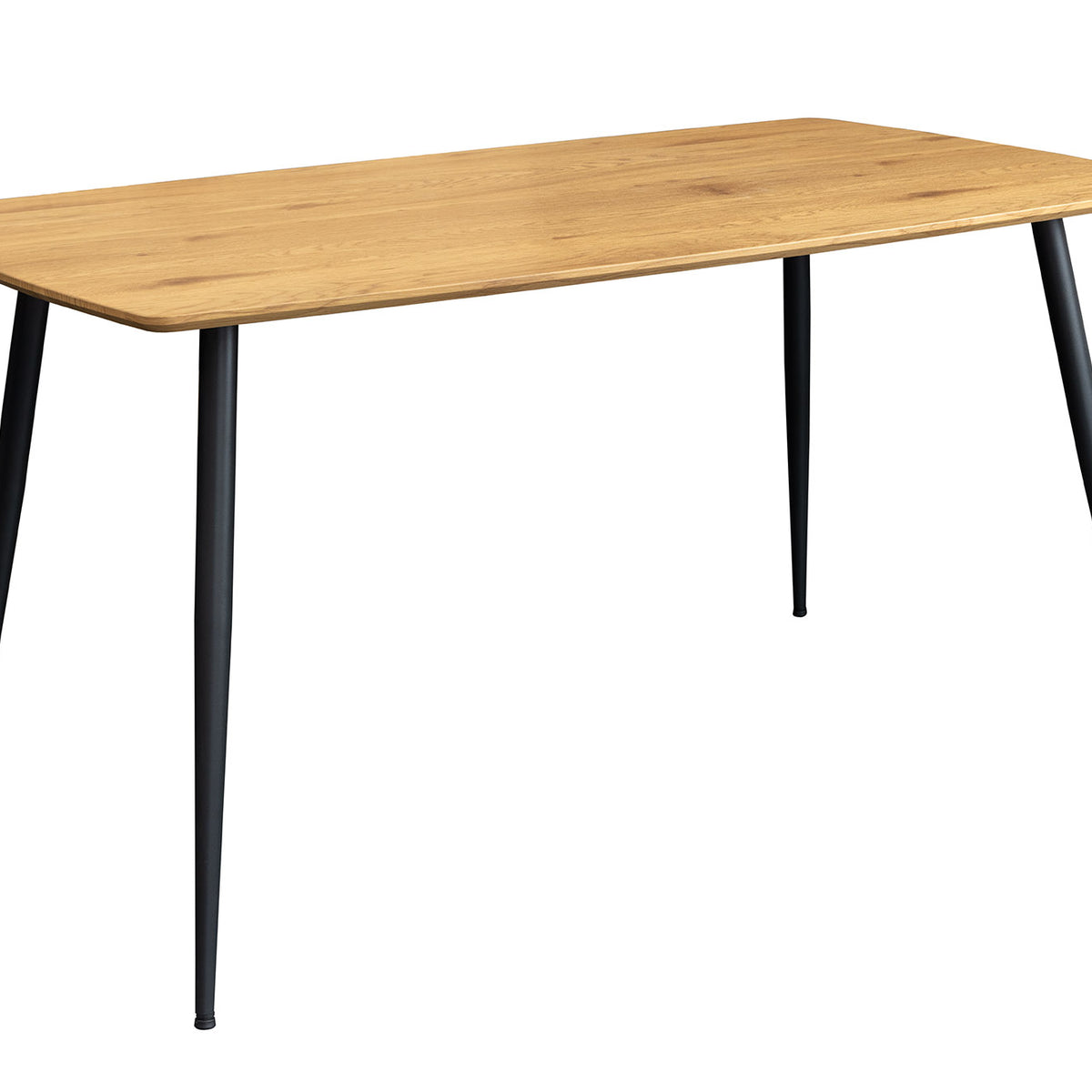 Dining table APARTMENT 140cm natural wild oak wood look w/ black metal ...