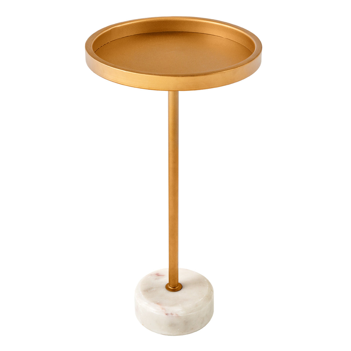 Side table TRAYFUL 60cm white marble base golden frame and top ...