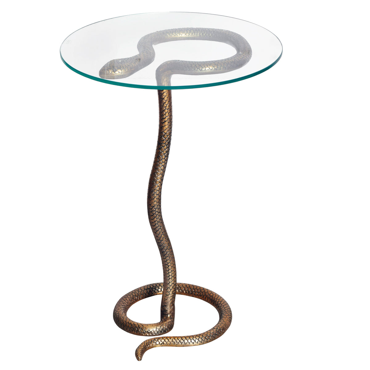Side table WILDLIFE SNAKE 60cm antique copper – Invicta Interior