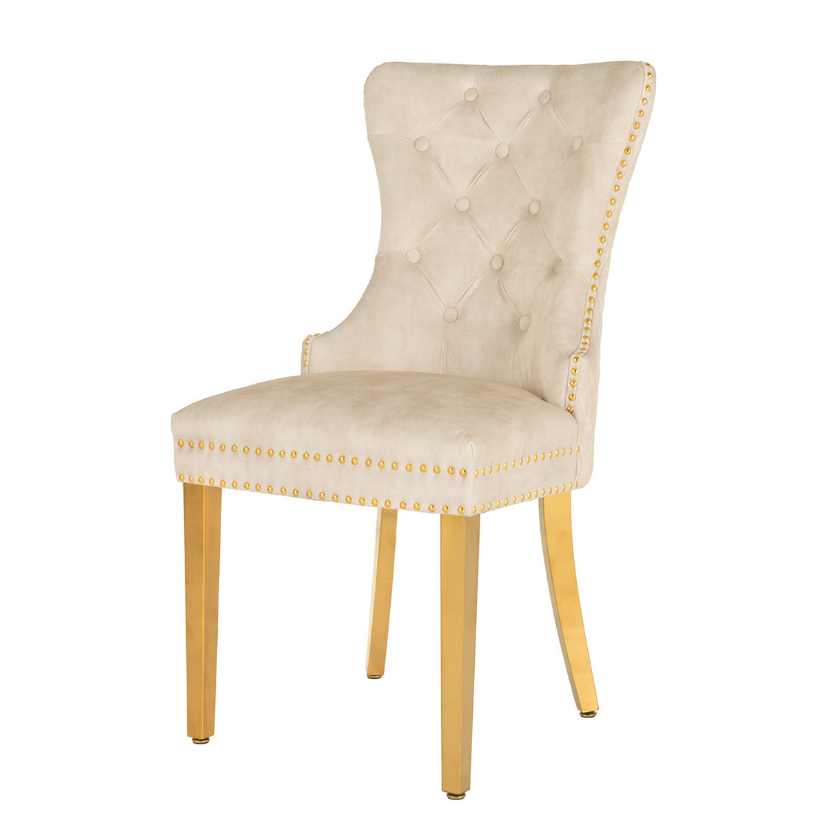Chair CASTLE w/ lion´s head handle velvet beige golden legs in baroque ...
