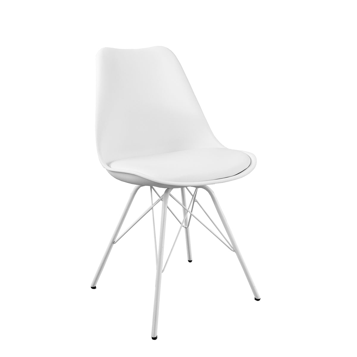 Chair SCANDINAVIA MASTERPIECE retro style white with white legs ...